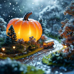 雪花飘落汽车行驶在路上镜头跟随 | AI Video